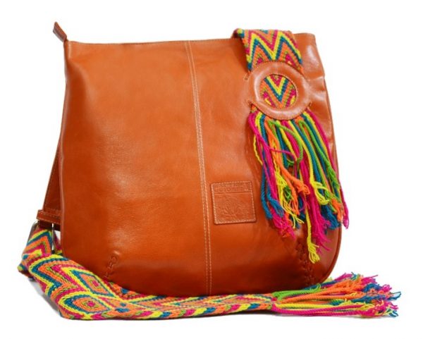 BOLSO-CLASICO EN CUERO CON GASA WAYUU – Tienda oficial artesanías ...